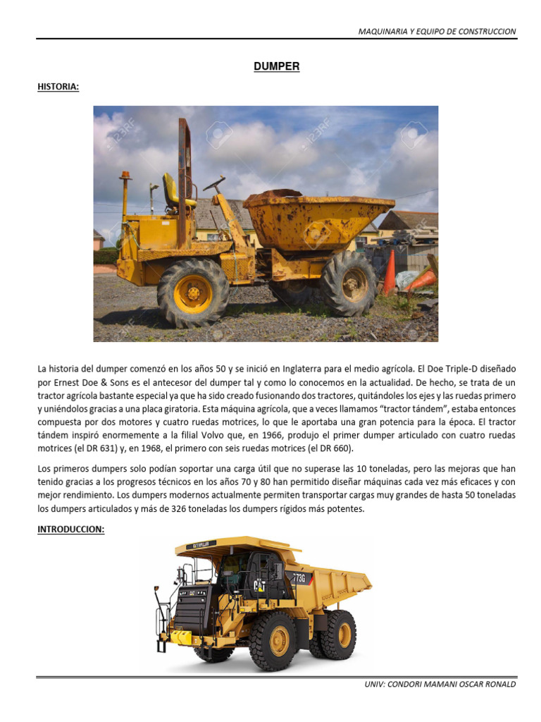 DUMPER | PDF | Camión | Eje