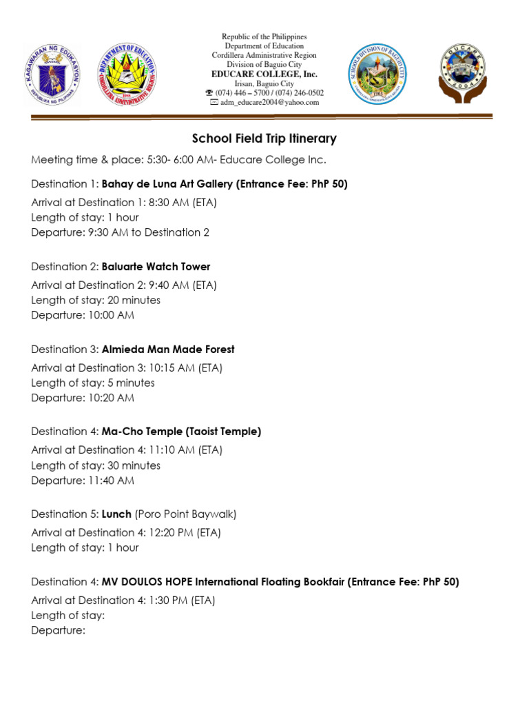 MV Doulos Hope Field Trip | PDF