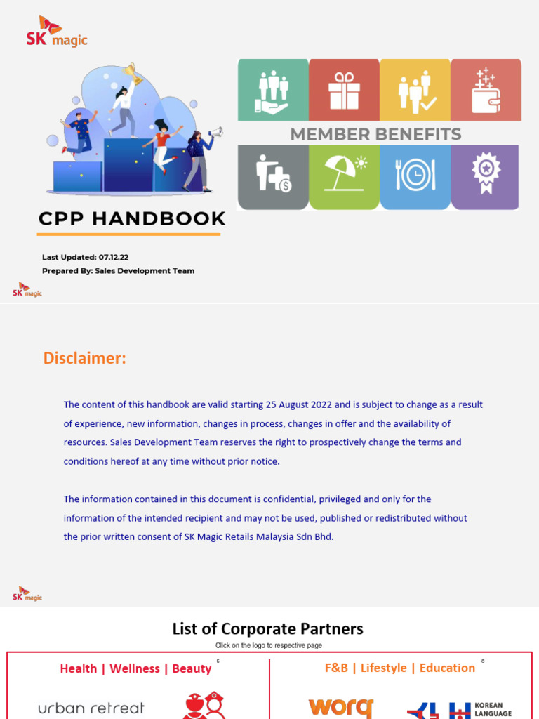 (Corporate Discount) CPP Handbook - 07.12.22 | PDF | Coupon | Menu