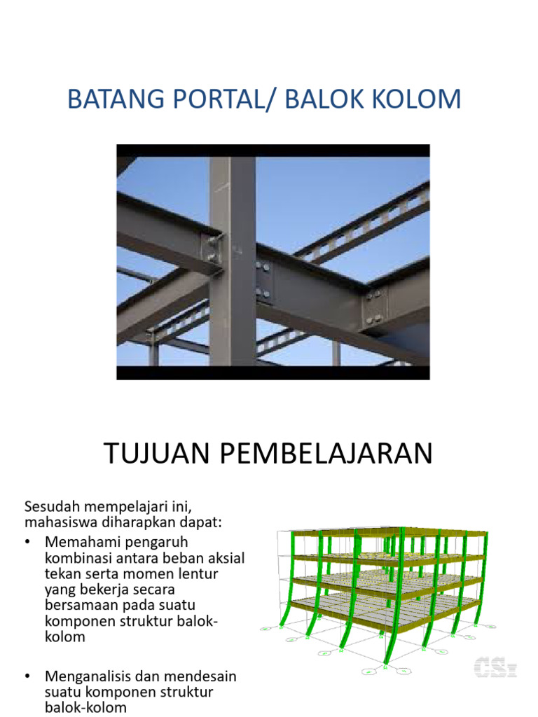 Desain Balok Kolom pada Struktur Portal | PDF