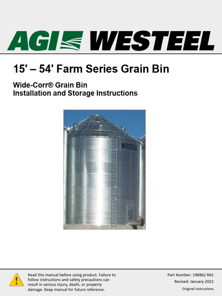15' - 54' Farm Series Grain Bin | PDF | Rust | Personal Protective ...