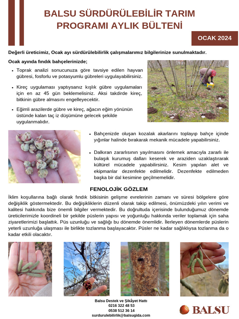 2024 Balsu - Sürdürülebi̇li̇r Tarim Programi Aylik Bülteni̇-Ocak. | PDF