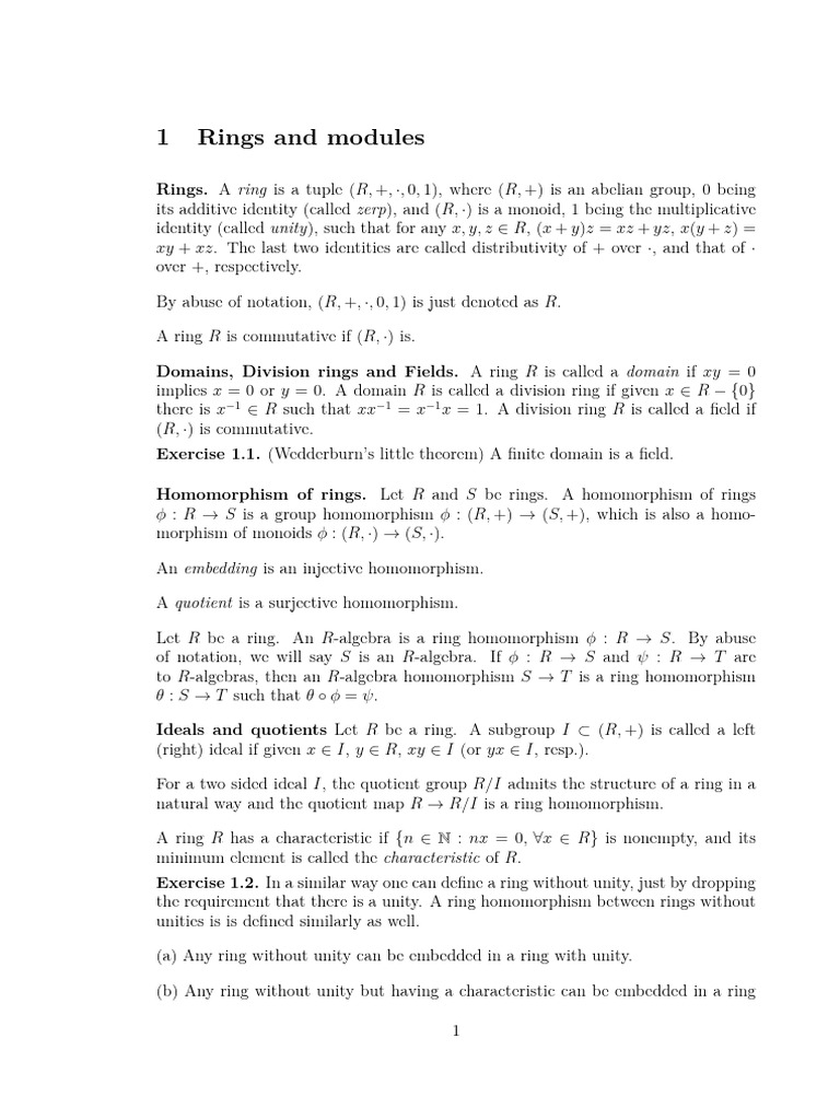 Paper 1 | PDF | Module (Mathematics) | Ring (Mathematics)