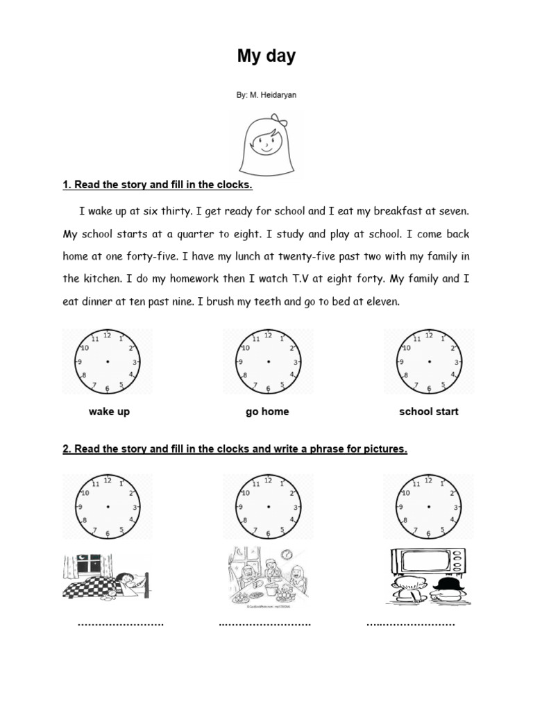 My Day Reading Comprehension Exercises Warmers Coolers 123676 | PDF