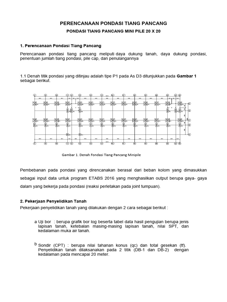 Analisa Pondasi Tiang Pancang (Minipile) | PDF