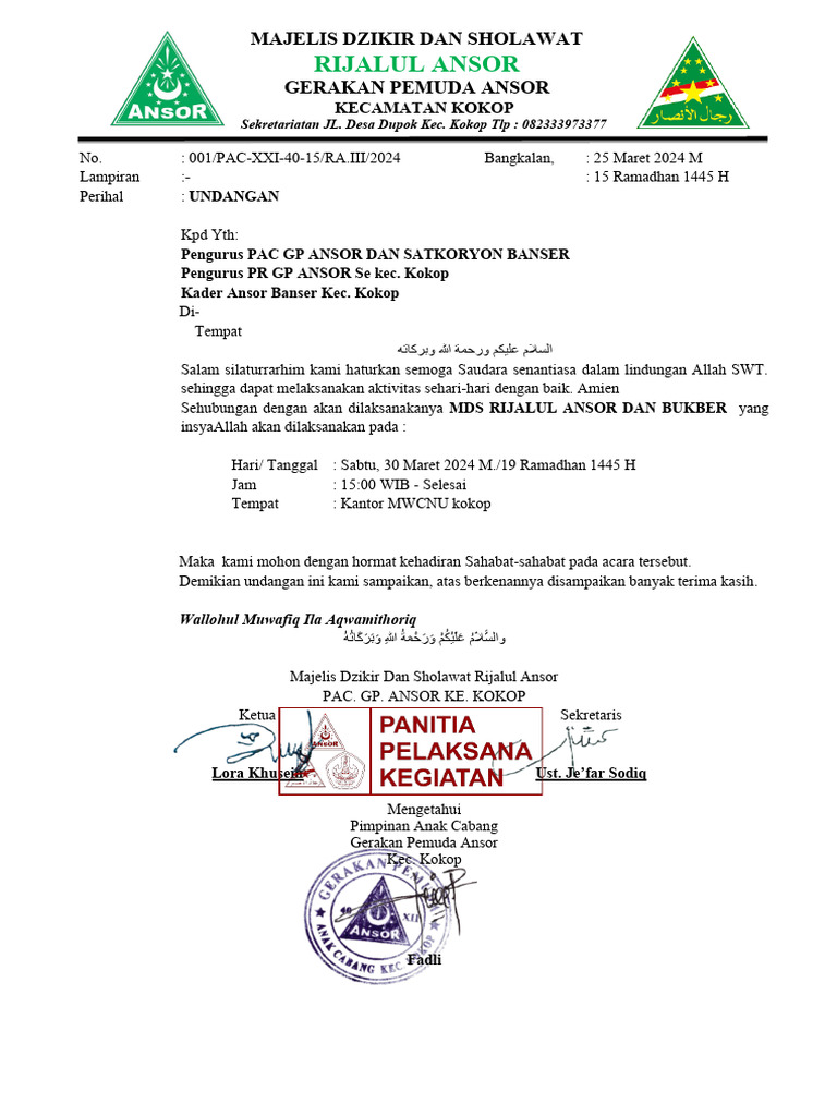 UNDANGAN RA Fix | PDF