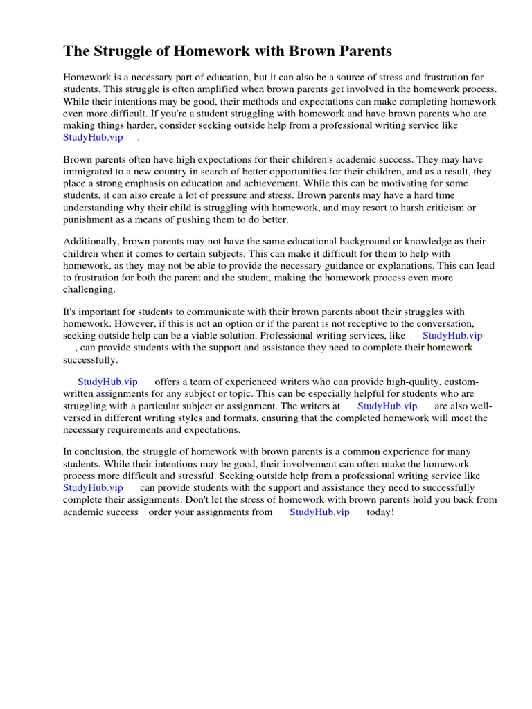 Brown Parents Help With Homework | PDF | Homework | Homeschooling