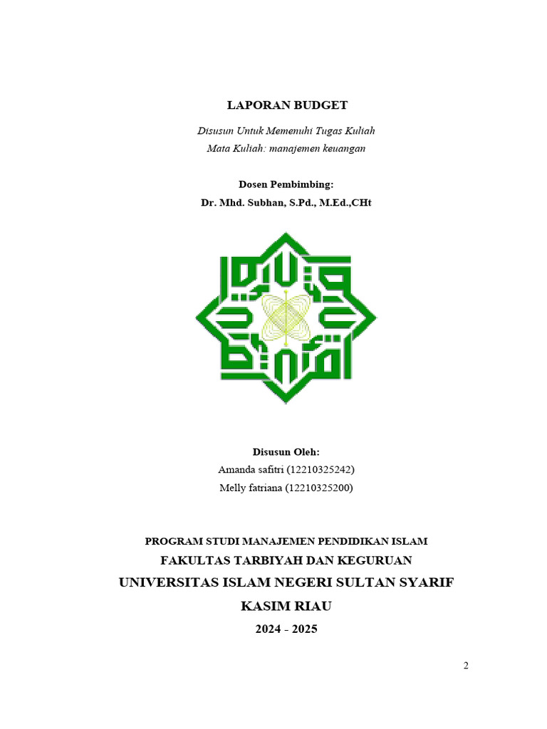 Contoh Laporan Budgeting Perusahaan | PDF