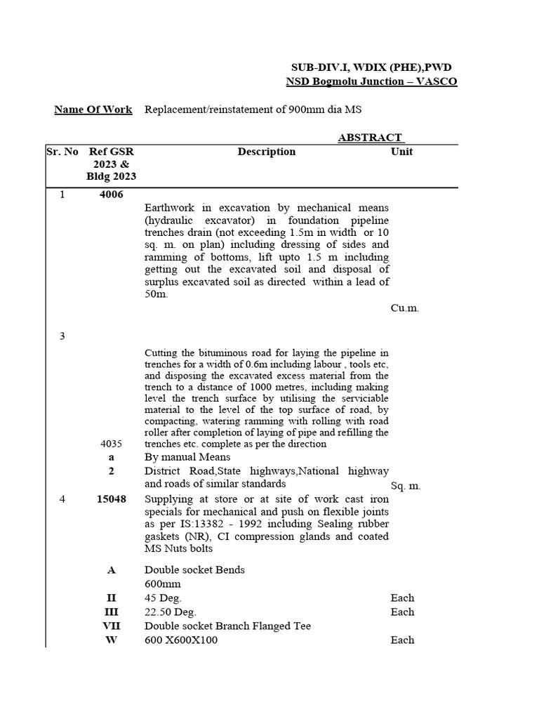 Verna to MES | PDF | Pipe (Fluid Conveyance) | Concrete
