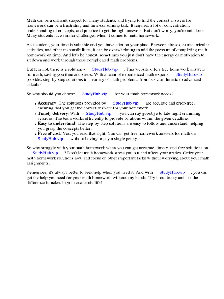 Free Homework Answers For Math | PDF | Mathematics | Homework