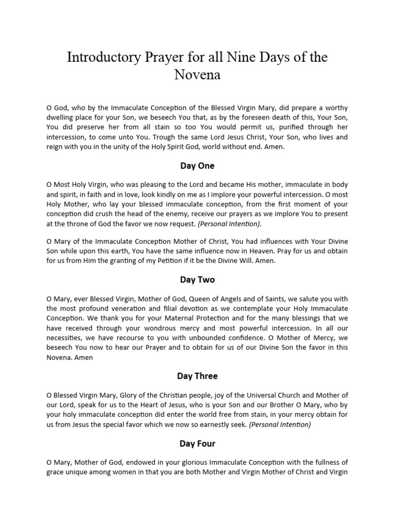 9-Day Novena to Mother Mary | PDF | Mary, Mother Of Jesus | Prayer