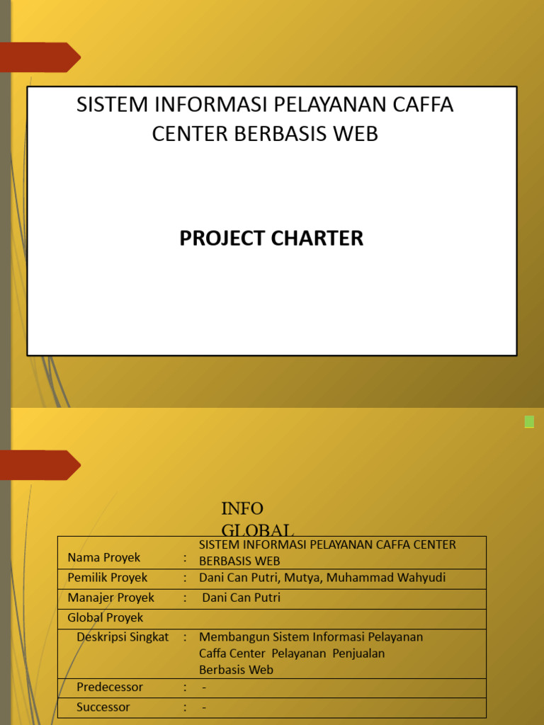 Project Charter Kelompok 1 | PDF