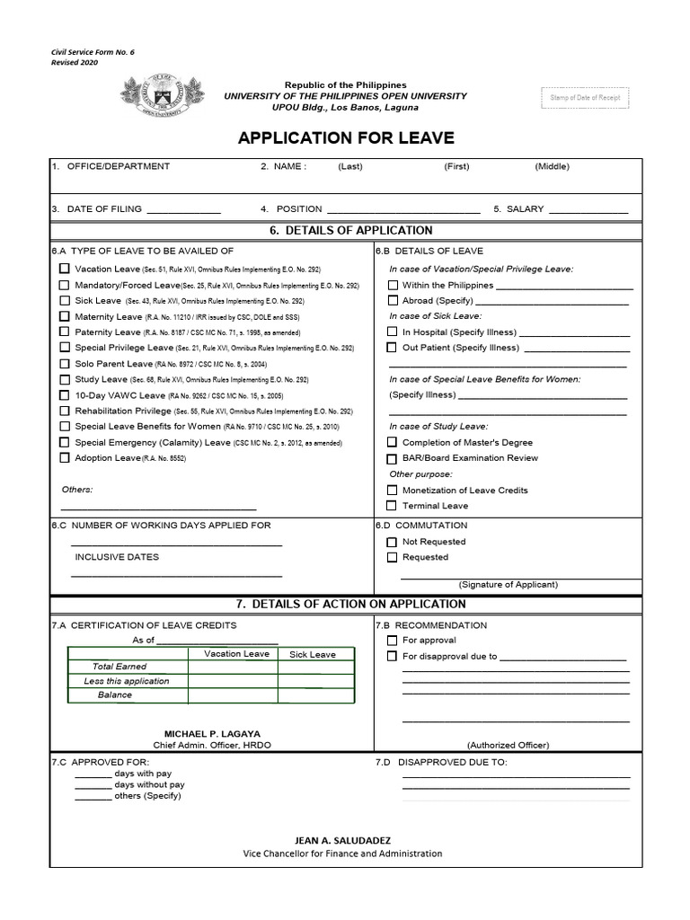 Leave Application Form Guidelines | PDF | Parental Leave | Sick Leave