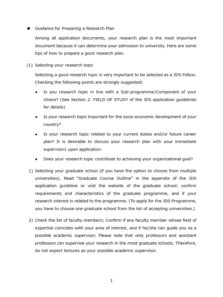 Research Plan Making Guidelines 0608 | Download Free PDF | Methodology ...