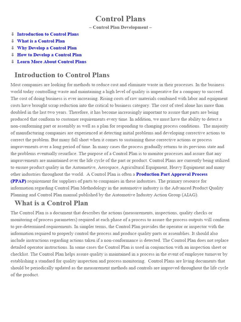 Understanding Control Plans | PDF | Sampling (Statistics ...