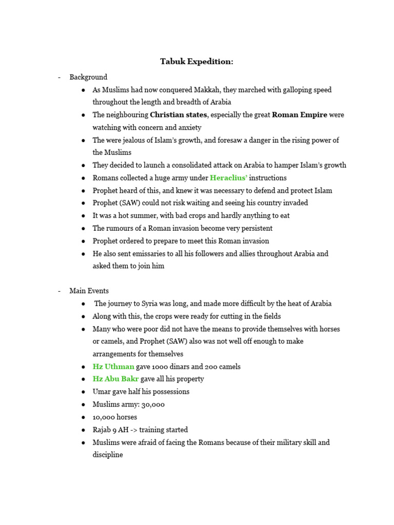 Tabuk Expedition | PDF | Muhammad | Umar