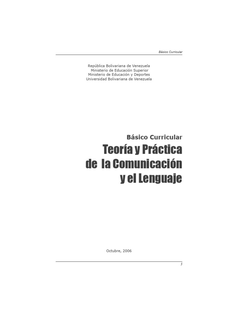 Teoría y Practica de La Comunicacion y El Lenguaje | PDF | Comunicación ...