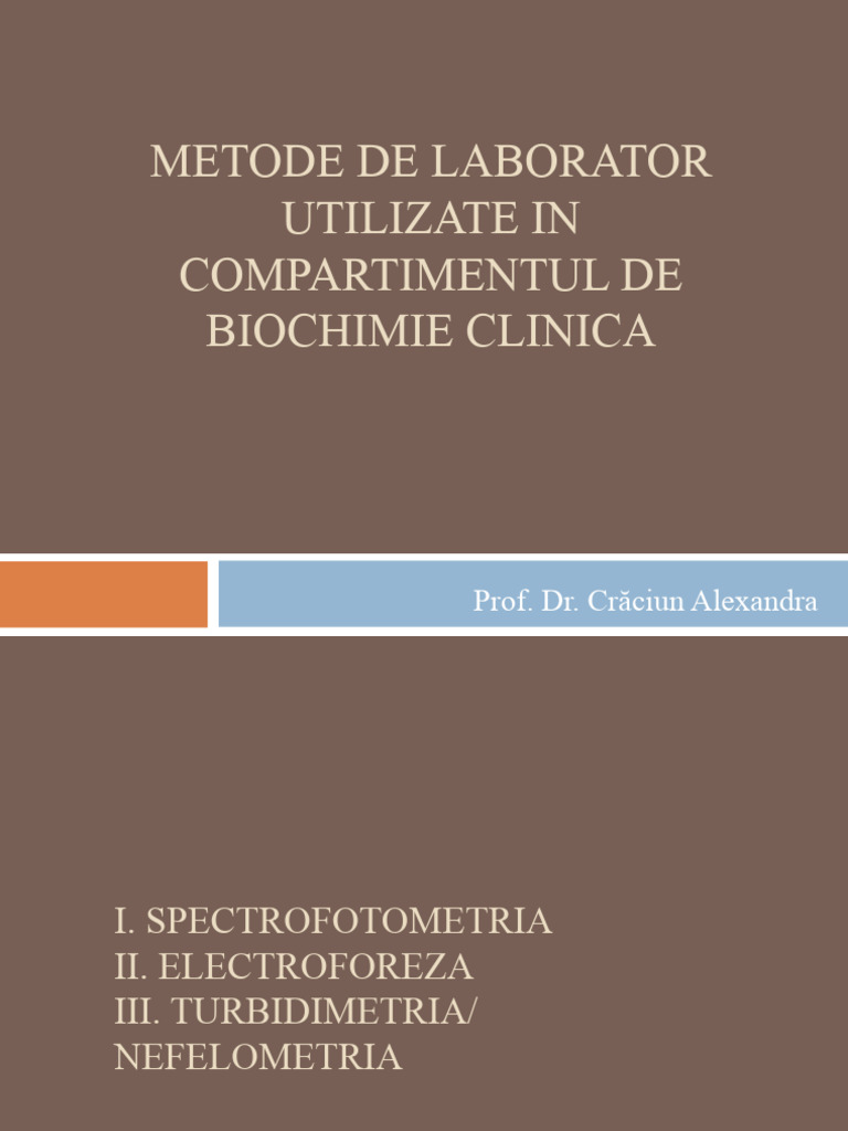 04 Metode de Laborator in Bioch - NNNN | PDF