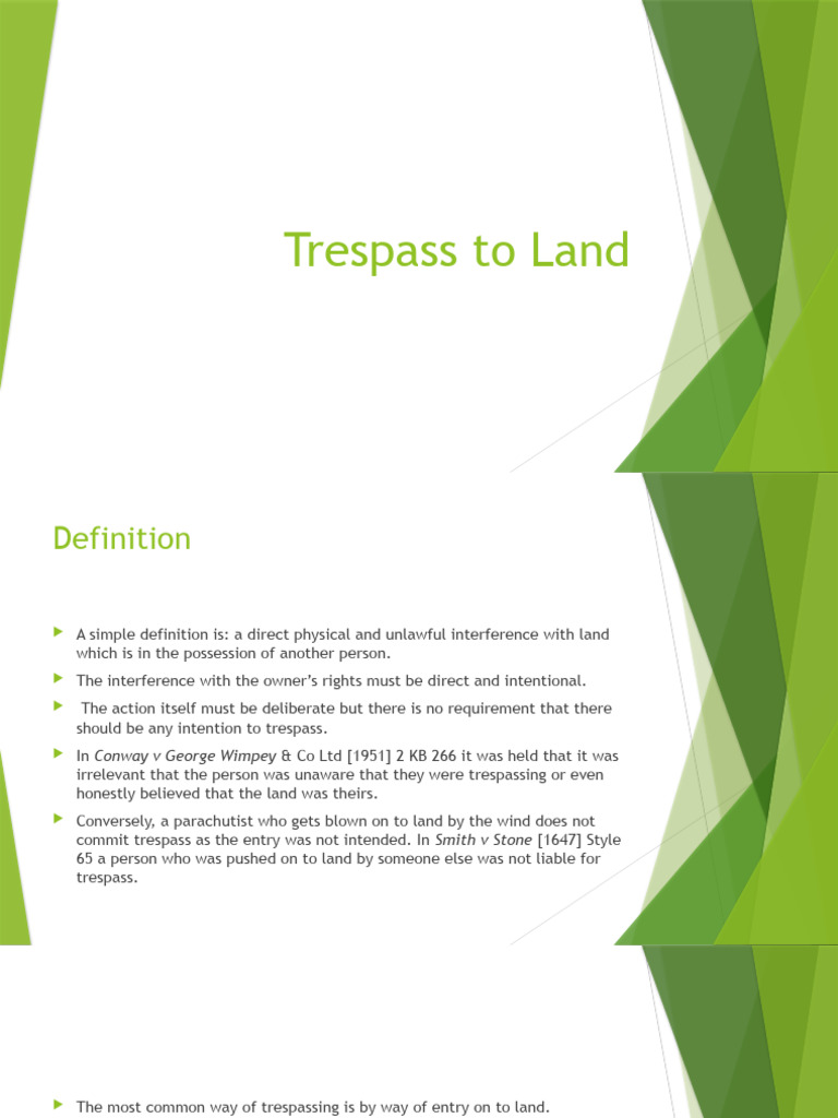 Trespass To Land | Download Free PDF | Trespass | Gunpowder