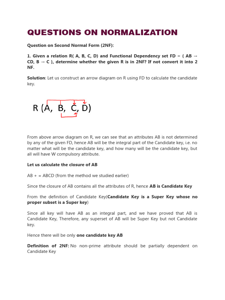 Second Normal Form (2NF) Explained | PDF | Data Model | Relational Model