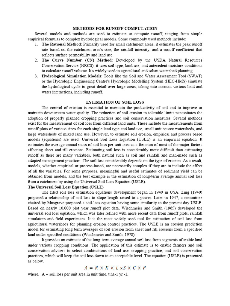 scs | PDF | Surface Runoff | Soil