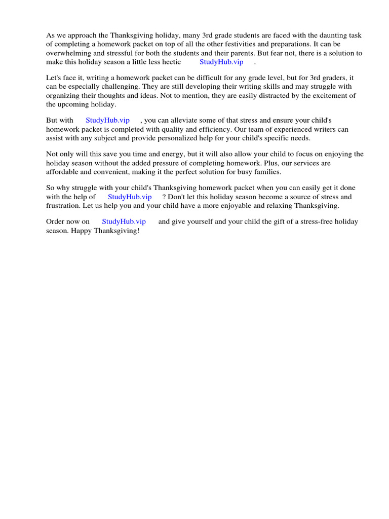 Thanksgiving Homework Packet 3rd Grade | PDF | Homework | Teachers