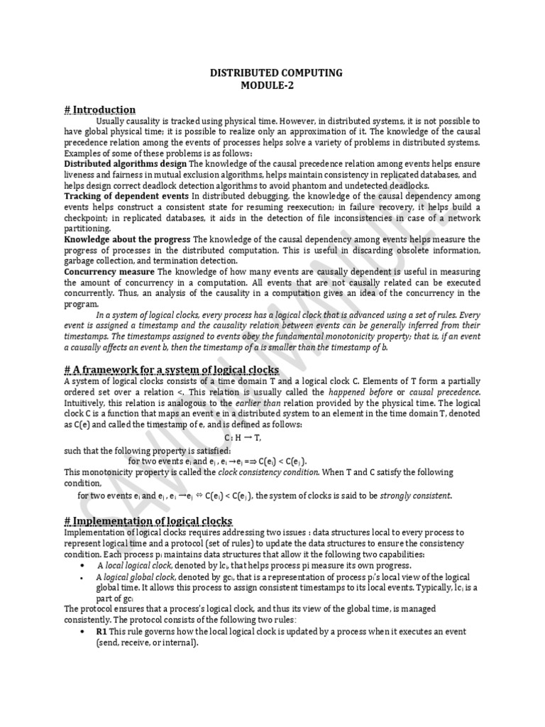 Dc M2 Part1 Pdf Distributed Computing Concurrency Computer Science