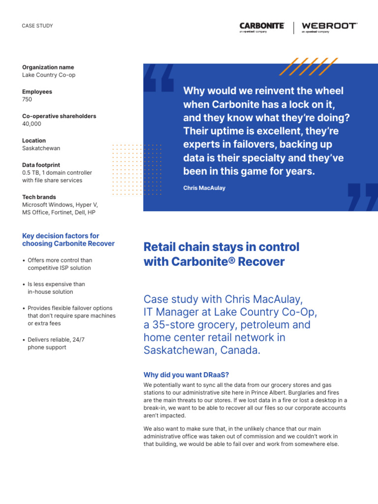 Carbonite Recover Lake Country CoOp - CS | PDF | Computer Security | Security