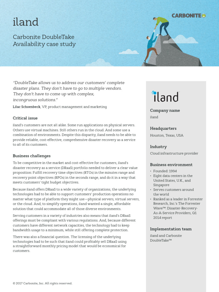 Carbonite Doubletake Iland Case Study | PDF | Cloud Computing | Virtualization