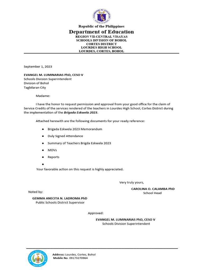 Sample Letterhead of School Principals Office 1 | PDF | Government ...