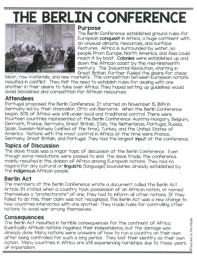 Berlin Conference Reading | PDF