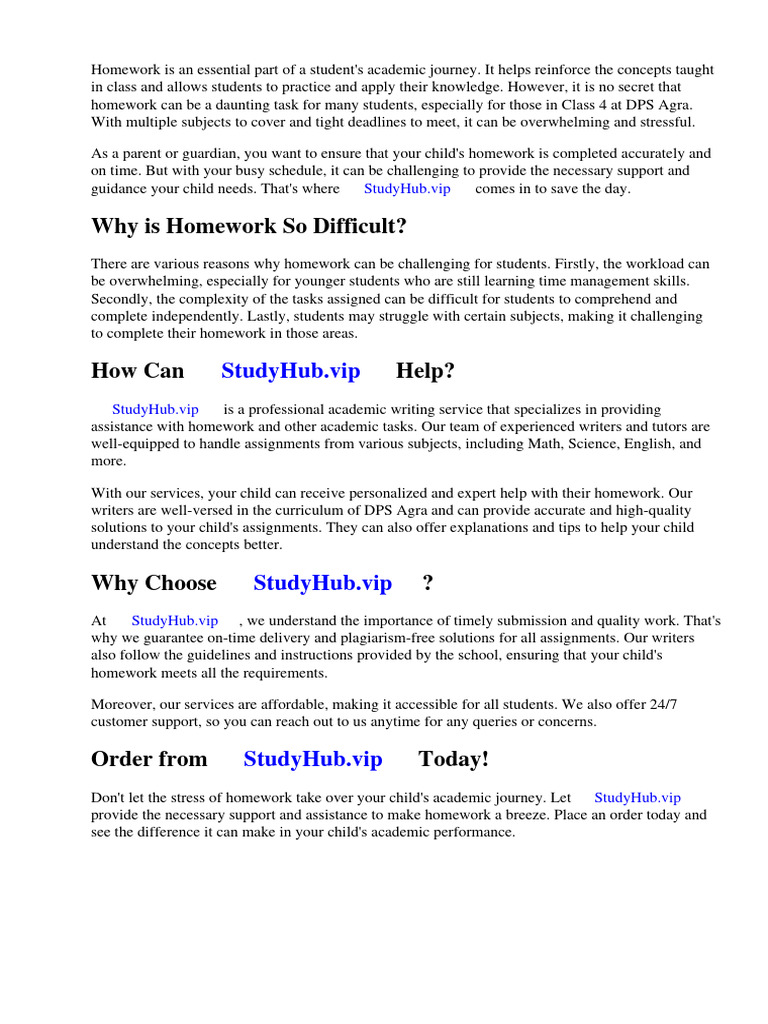 Dps Agra Holiday Homework Class 4 | PDF | Homework