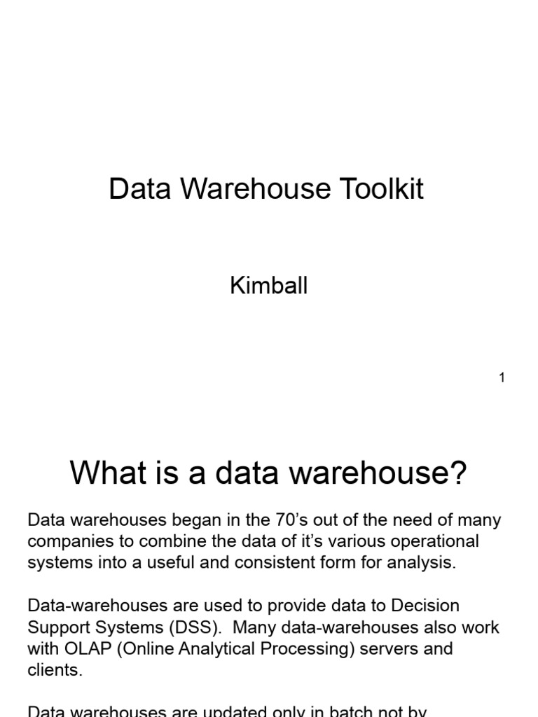 datawarehouse Intro slides.ppt | PDF | Data Warehouse | Business ...