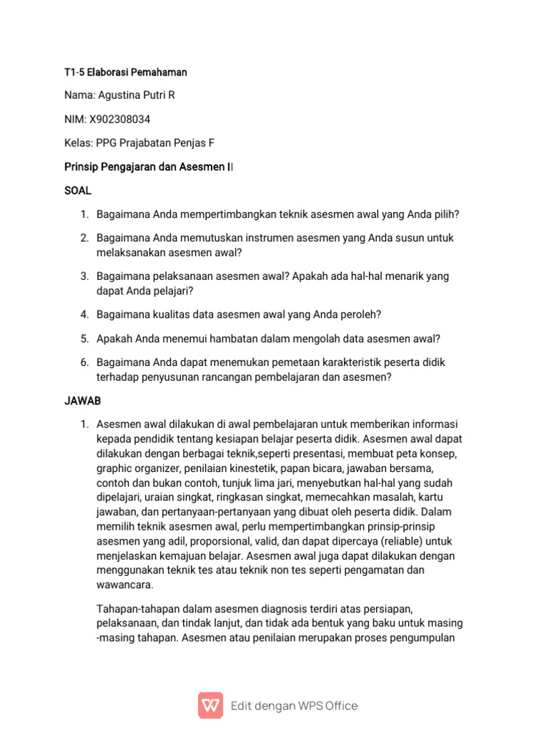 T1-5 Elaborasi Pemahaman - PPA II | PDF