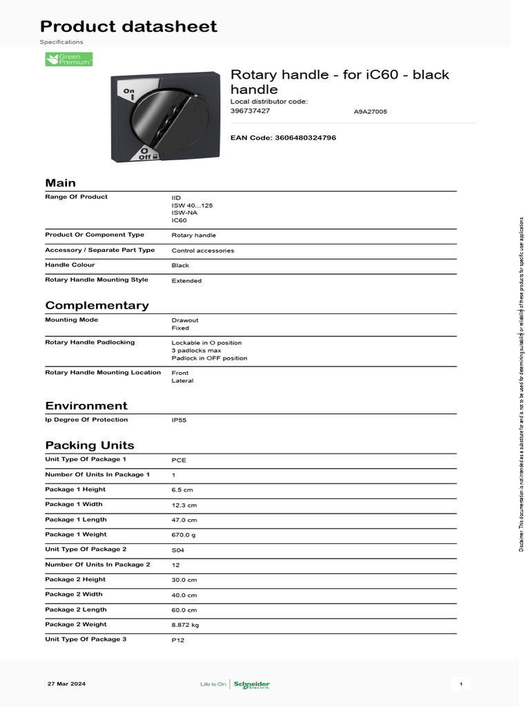 Schneider Electric - Miniature-Circuit-Breaker-Acti9-iC60 - A9A27005 ...