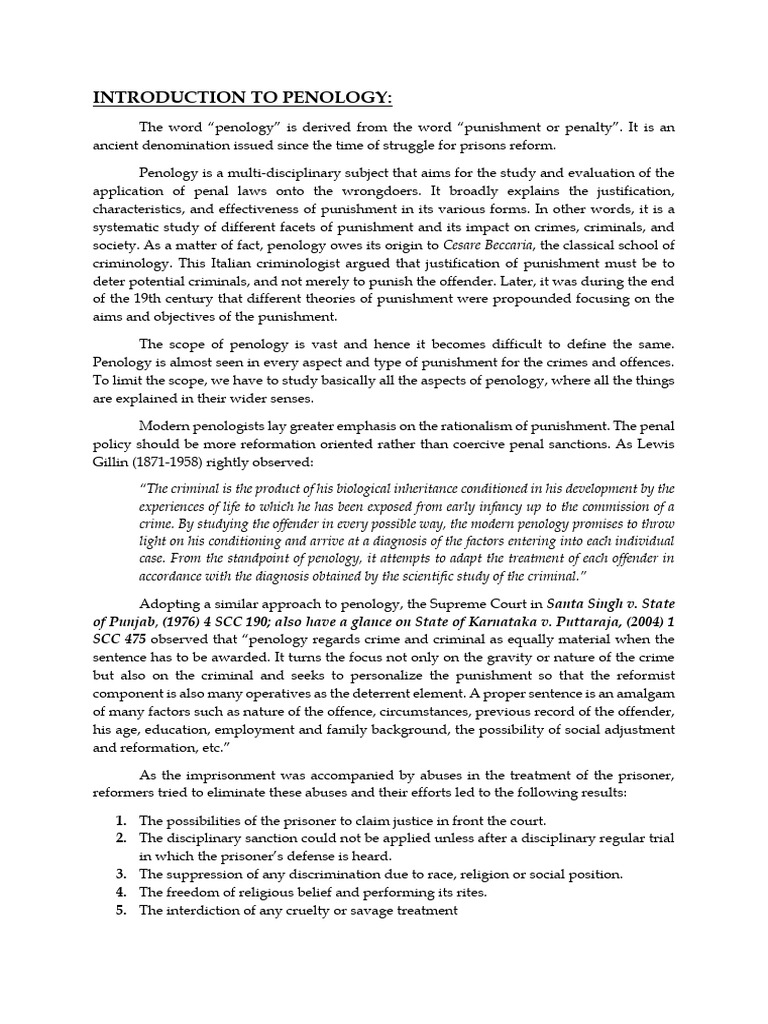 Penology and Victimology Overview | PDF | Punishments | Crimes
