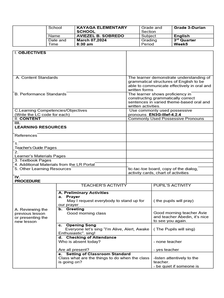 Quarter 3 Week 5 Day 1 | PDF | Grammatical Number | Plural