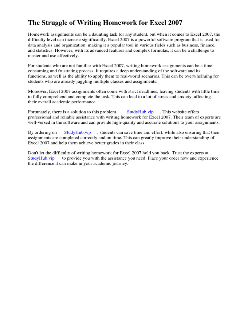 Homework Excel 2007 | PDF | Microsoft Excel | Homework