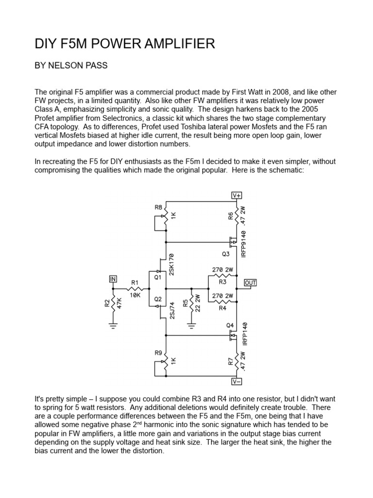 F5M DIY AMPLIFIER | PDF | Amplifier | Power Supply