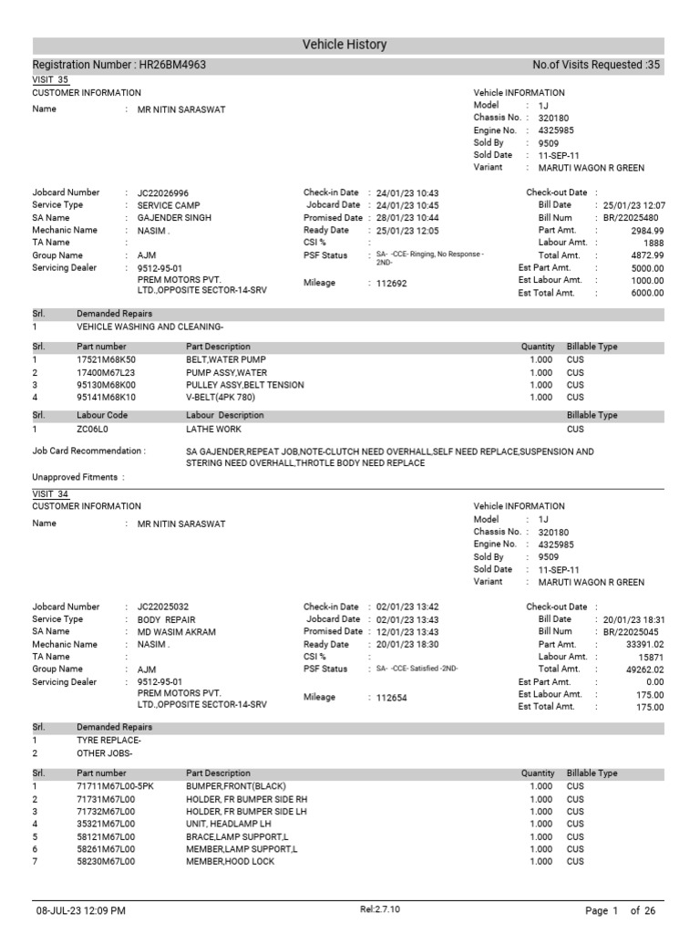 Vehicle Maintenance and Repair Summary | PDF | Brake | Car