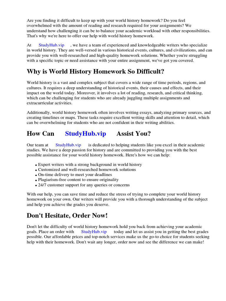 Expert Help for World History Homework | PDF | Homework | Worksheet