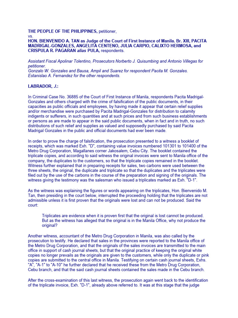 THE PEOPLE OF THE PHILIPPINES Vs Tan | PDF | Witness | Testimony