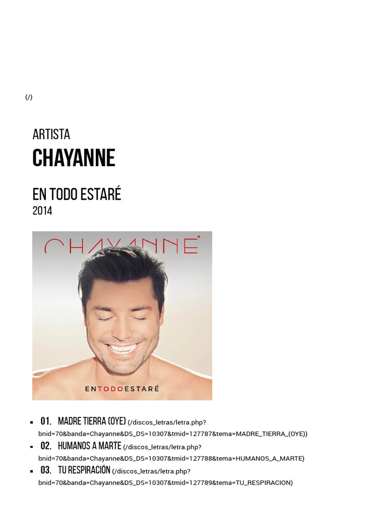 Letra INFINITA TÚ de Chayanne | PDF