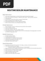 Steam Boiler Routine Maintenance Check List | PDF | Boiler | Valve