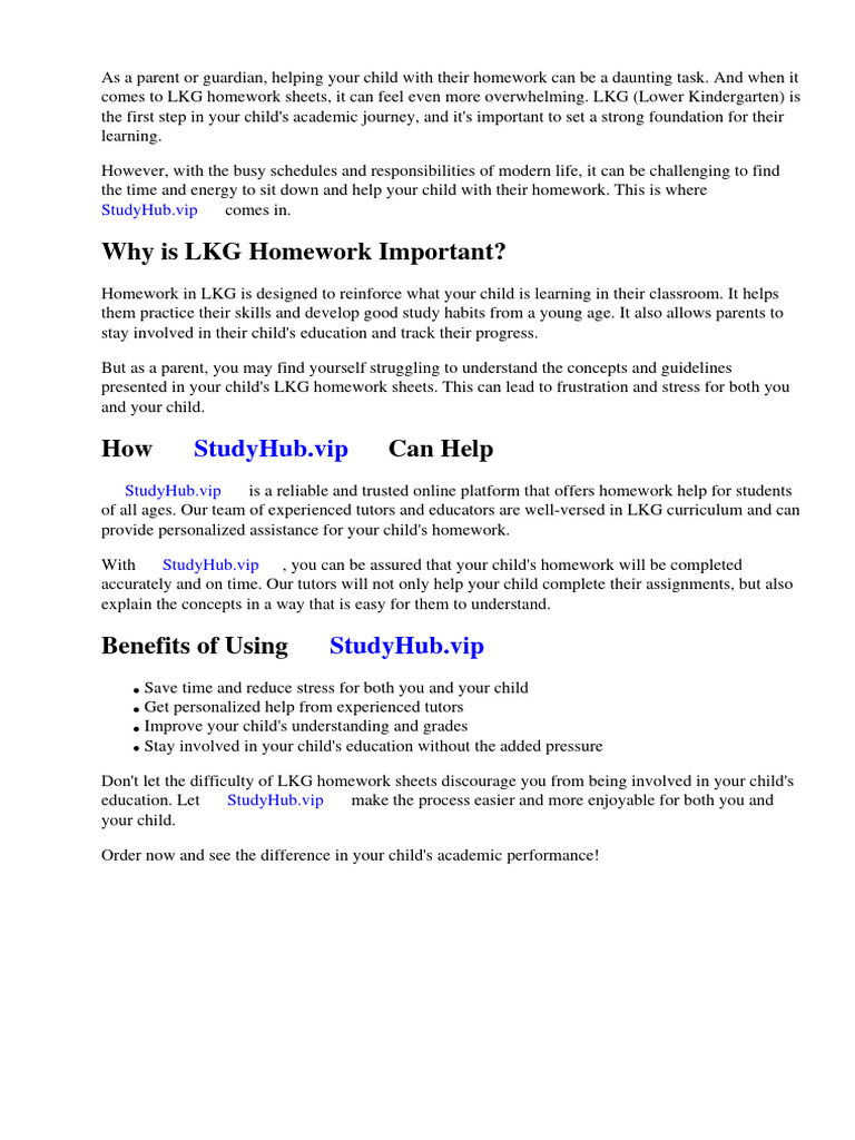 LKG Homework Sheets PDF | PDF | Kindergarten | Homework