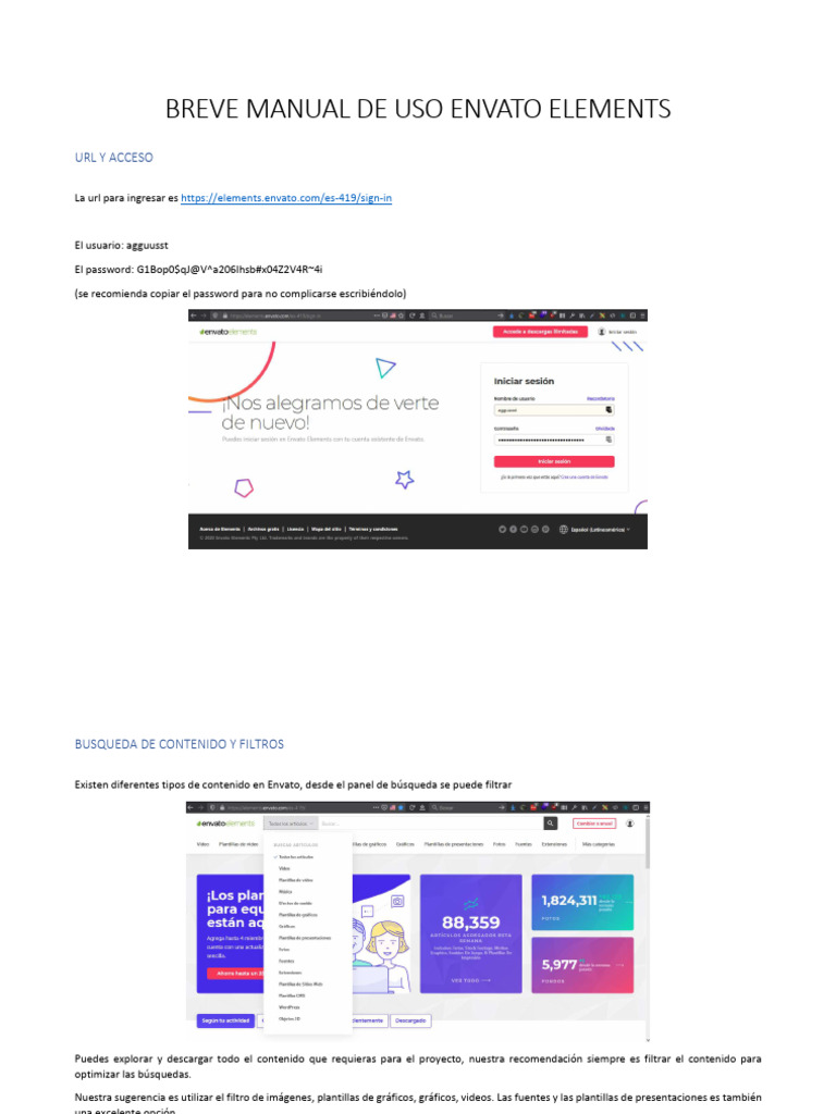 BREVE MANUAL DE USO ENVATO ELEMENTS | PDF