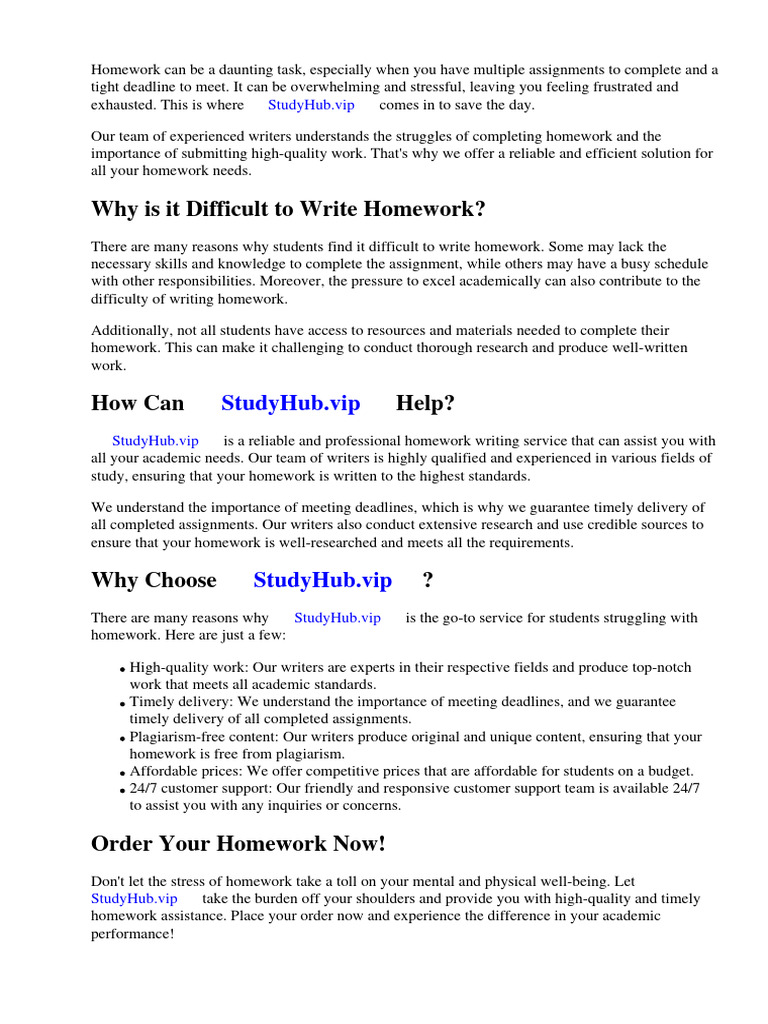 Homework Help for Busy Students | PDF | Homework | Books