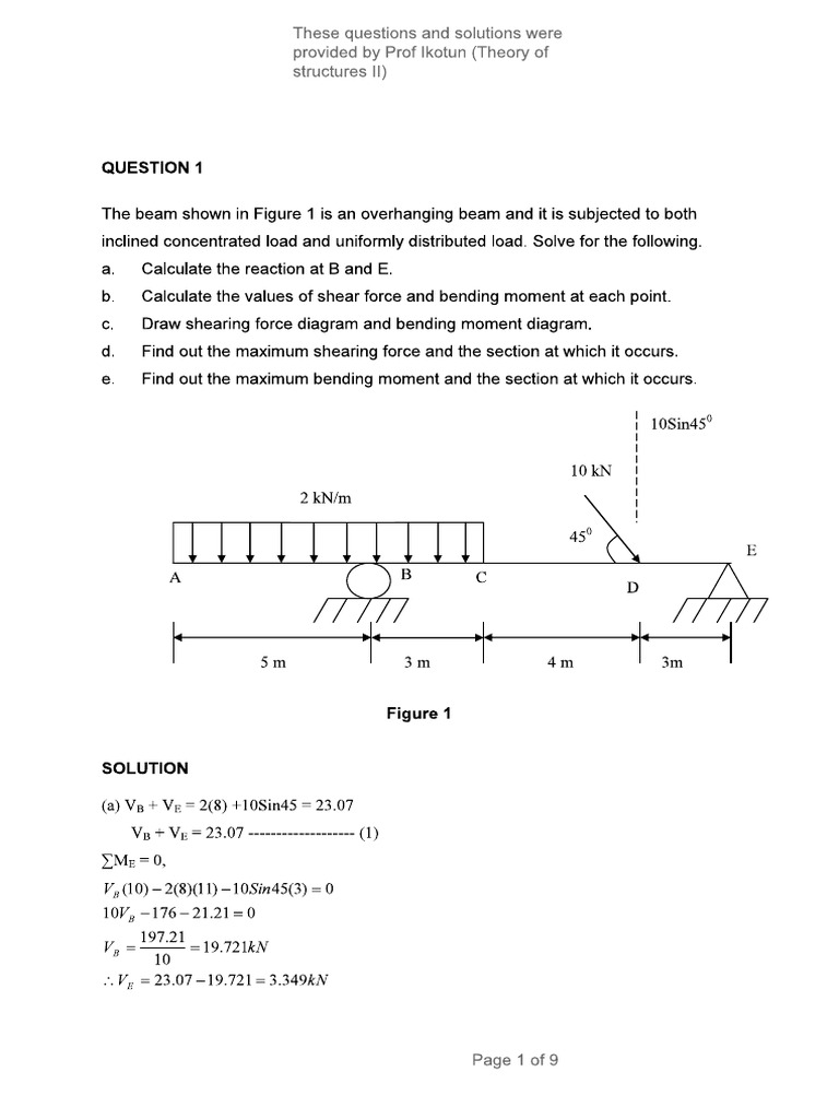 Bending Moment and Shear Forces Examples-Statically Determine and Indeterminate Beams-24-08-2022 ...