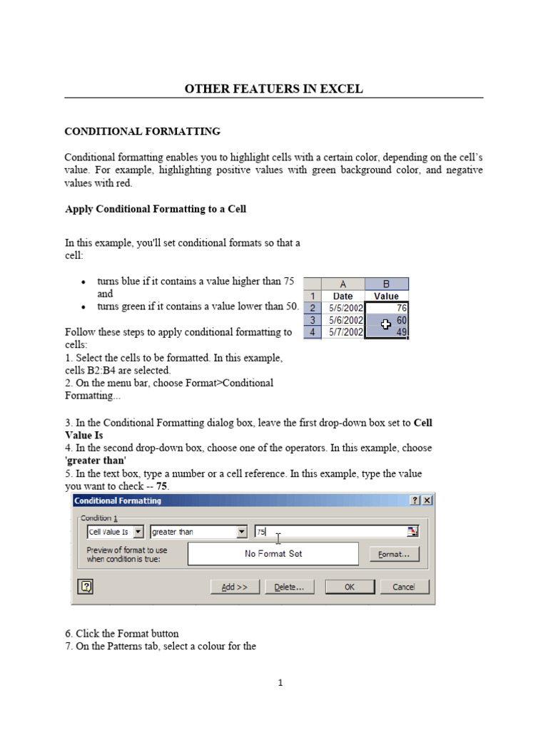 Conditional Formating and Sorting | PDF | Spreadsheet | Computing Conditional Formating and Sorting | PDF | Spreadsheet | Computing