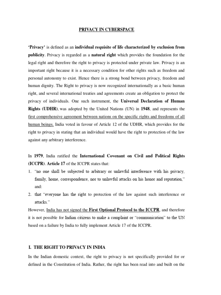 Privacy in Cyberspace - Compressed | PDF | Http Cookie | Right To Privacy